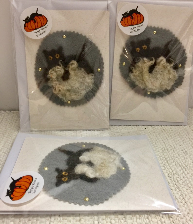Kitten and Snowball, Needle Felt Cards, 3 Cards in Pack, Little and ...