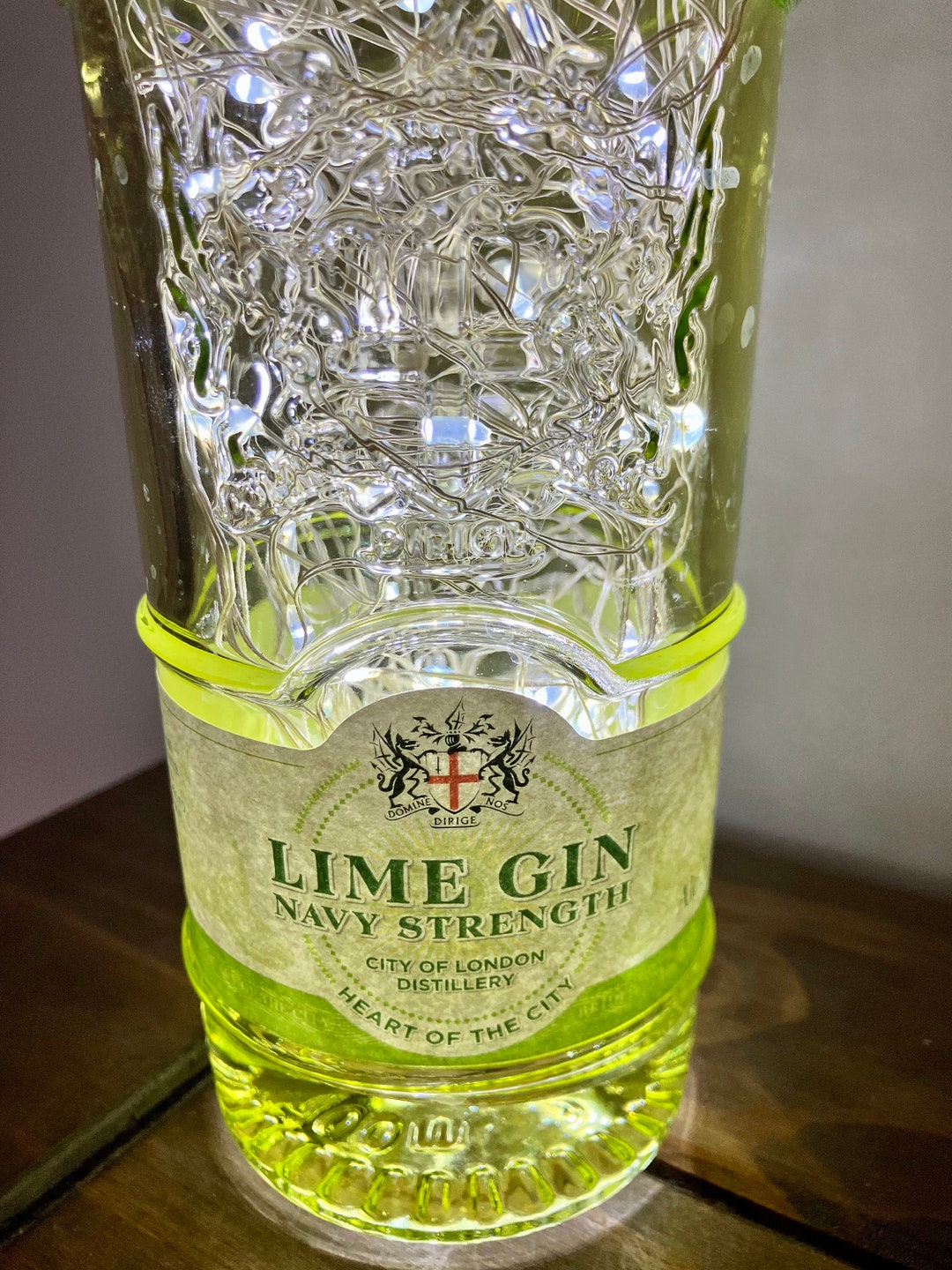 Lime Gin Bottle Lamp London Dry Gin Company - Etsy