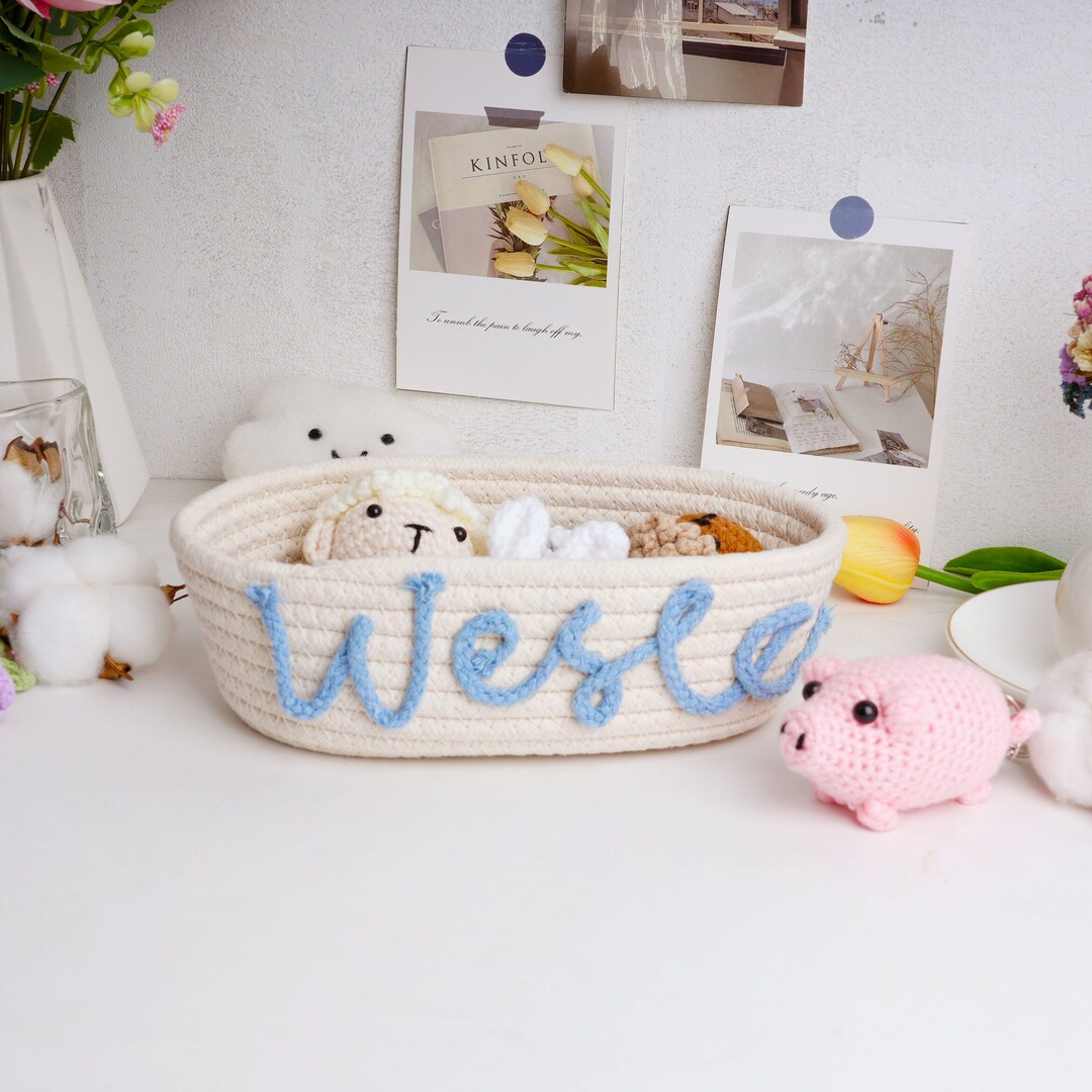 Personalized Name Gift Basket, Custom Baby Shower Basket, Custom ...
