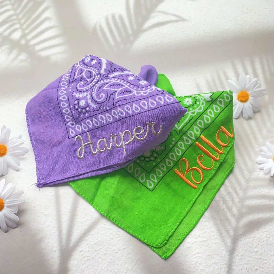Personalized Bandana, Embroidered Name Bandana, Embroidered Monogrammed ...