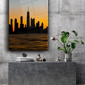 Cityscape Glass Wall Art – Modern Skyscraper Decor Kyscraper Glass Art ...