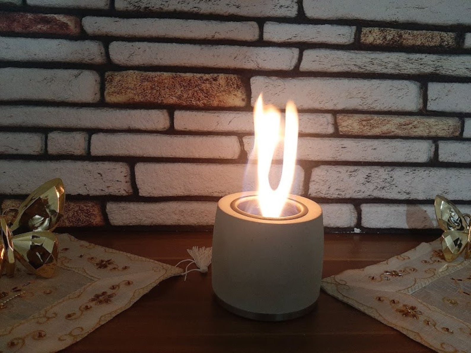 Dining Table Decor,fire Pit,wooden Fire Pit,desktop Fire Pit,desktop ...