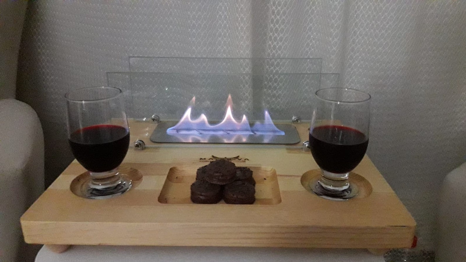 Dining Table Decor, Wooden Fire Pit,desktop Fire Pit, Tabletop ...