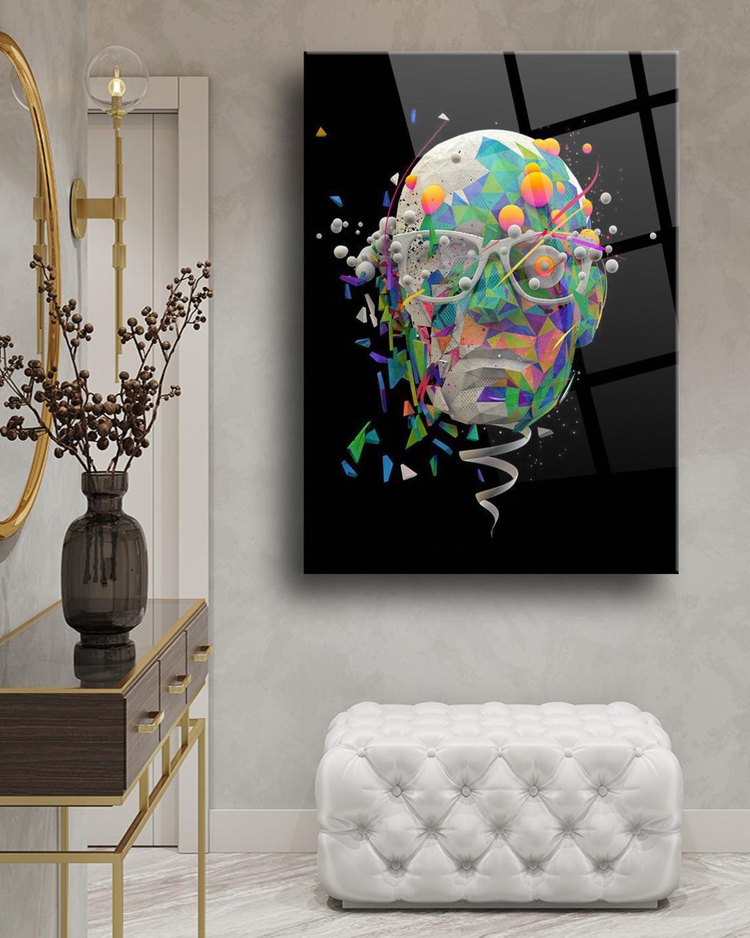 Colorful Bust Glass Art Abstract Colorful Bust Artistic Colorful Bust ...
