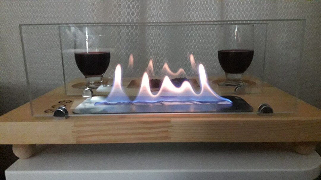 Dining Table Decor, Wooden Fire Pit,desktop Fire Pit, Tabletop ...