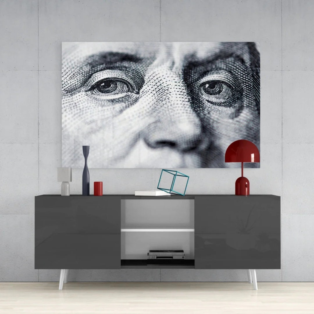 Benjamin Franklin Glass Painting,house Warming Gift,wall Decor,glass ...