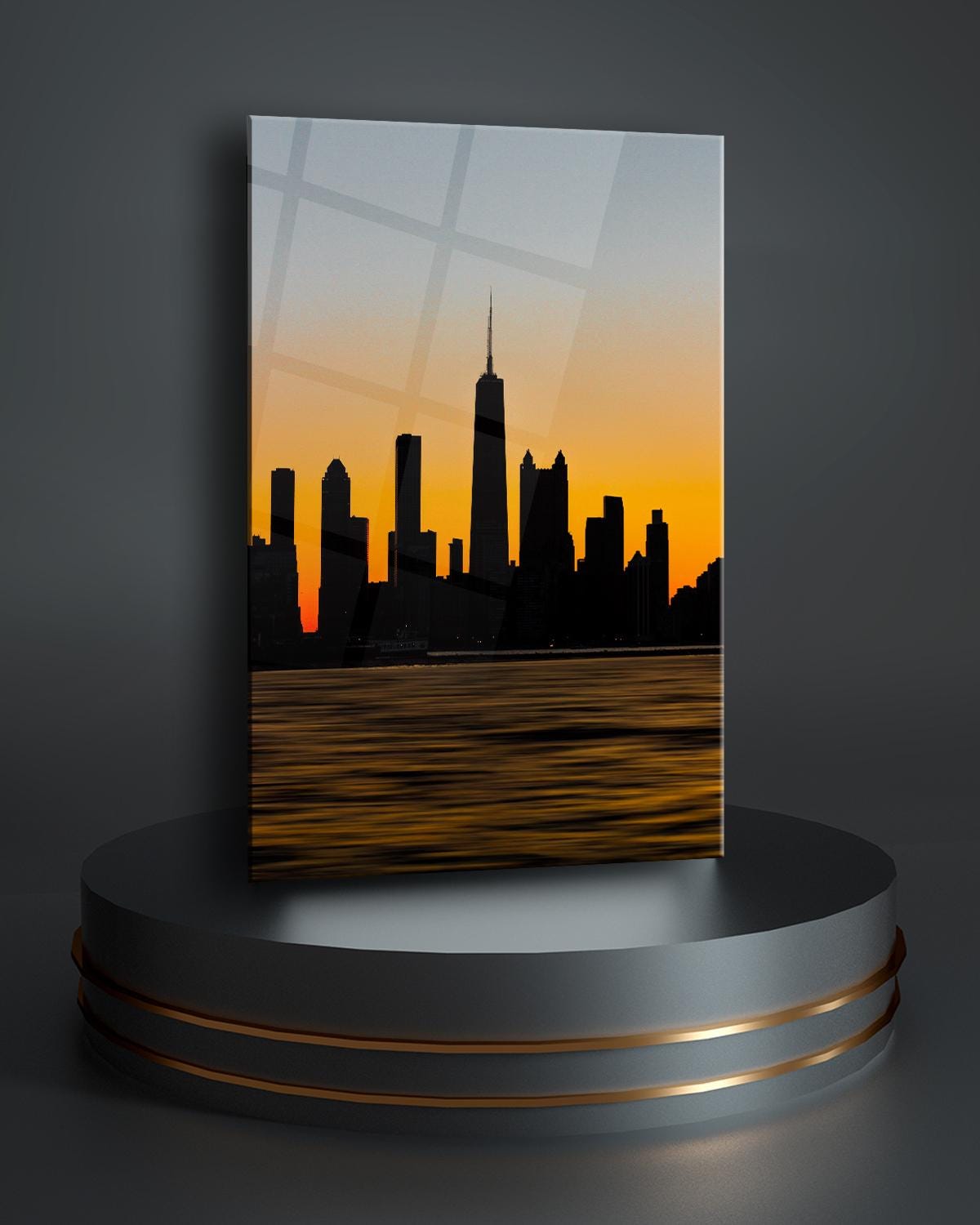 Cityscape Glass Wall Art – Modern Skyscraper Decor Kyscraper Glass Art ...