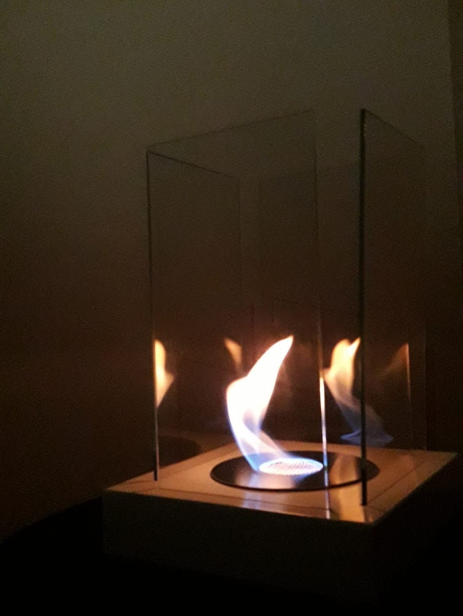 WHITE SQUARE FIREPLACE, Tabletop Fireplace,handmade Tabletop Fire Pit ...