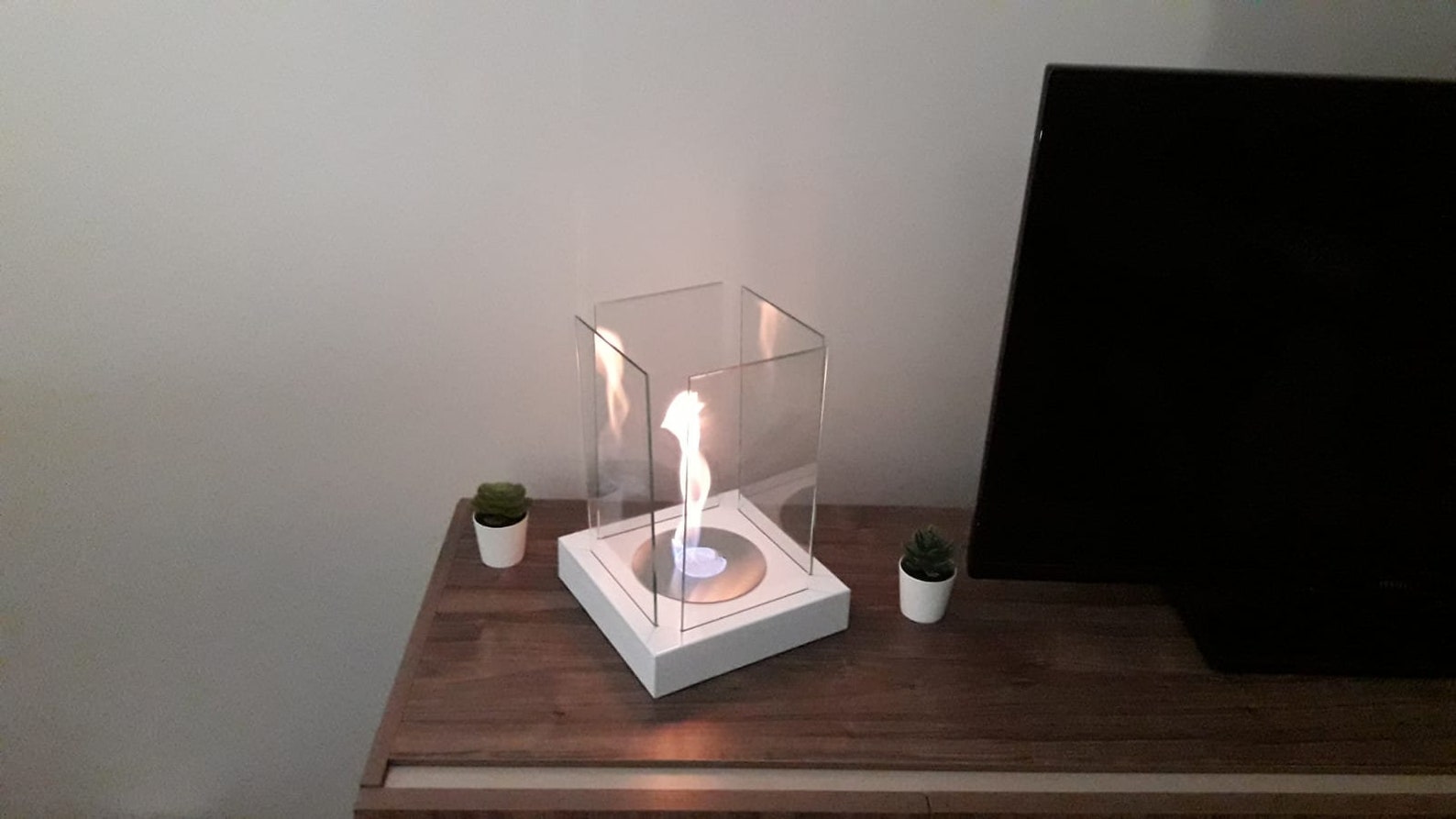 WHITE SQUARE FIREPLACE, Tabletop Fireplace,handmade Tabletop Fire Pit ...