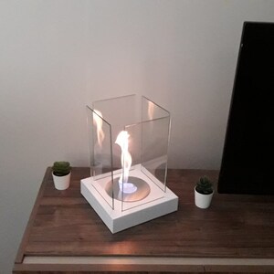 WHITE SQUARE FIREPLACE, Tabletop Fireplace,handmade Tabletop Fire Pit ...