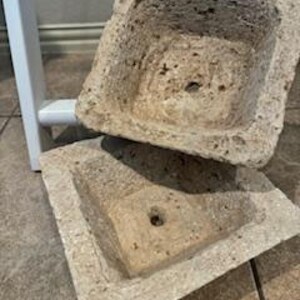 NEW! Square Succulent Pot. Natural Stone Flowerpot - Etsy