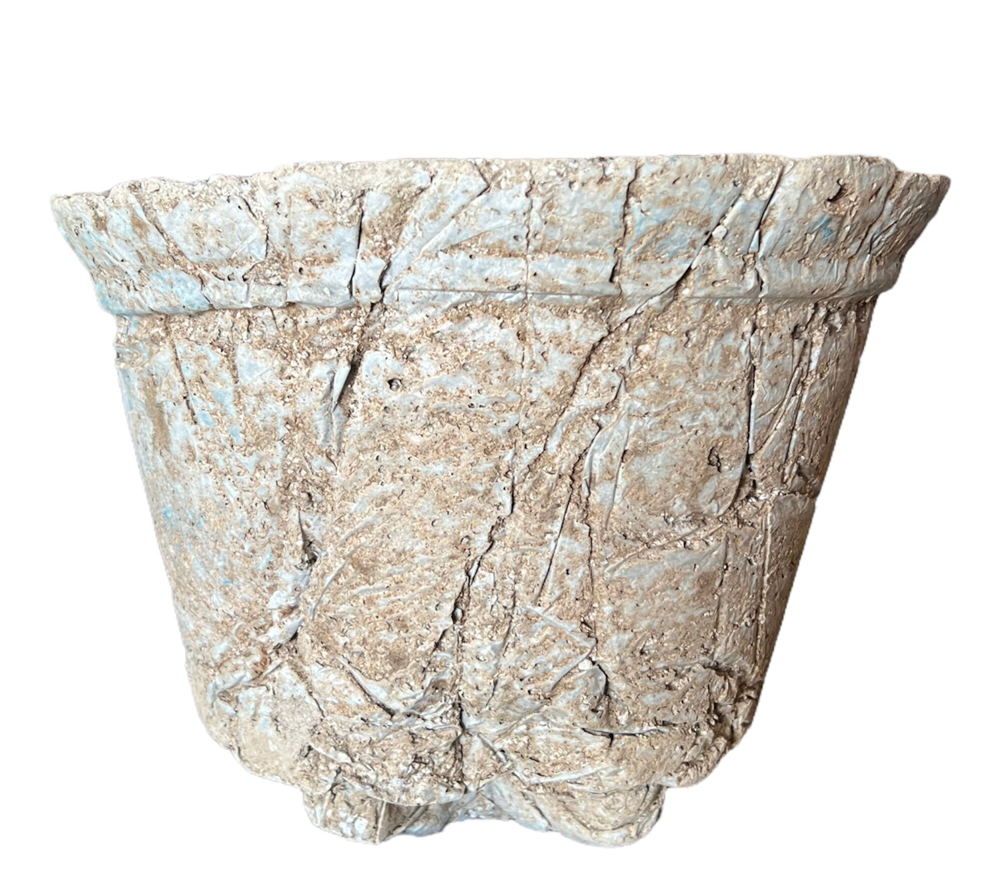 Large Round Hypertufa Texture Planters. Lightweight Natural Stone ...