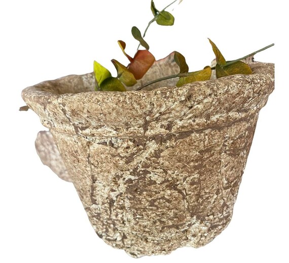 Large Round Hypertufa Texture Planters From rustic - Etsy