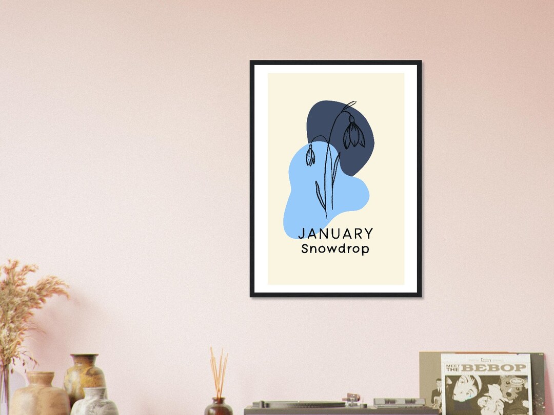 Birth Month Flower Print January - Etsy