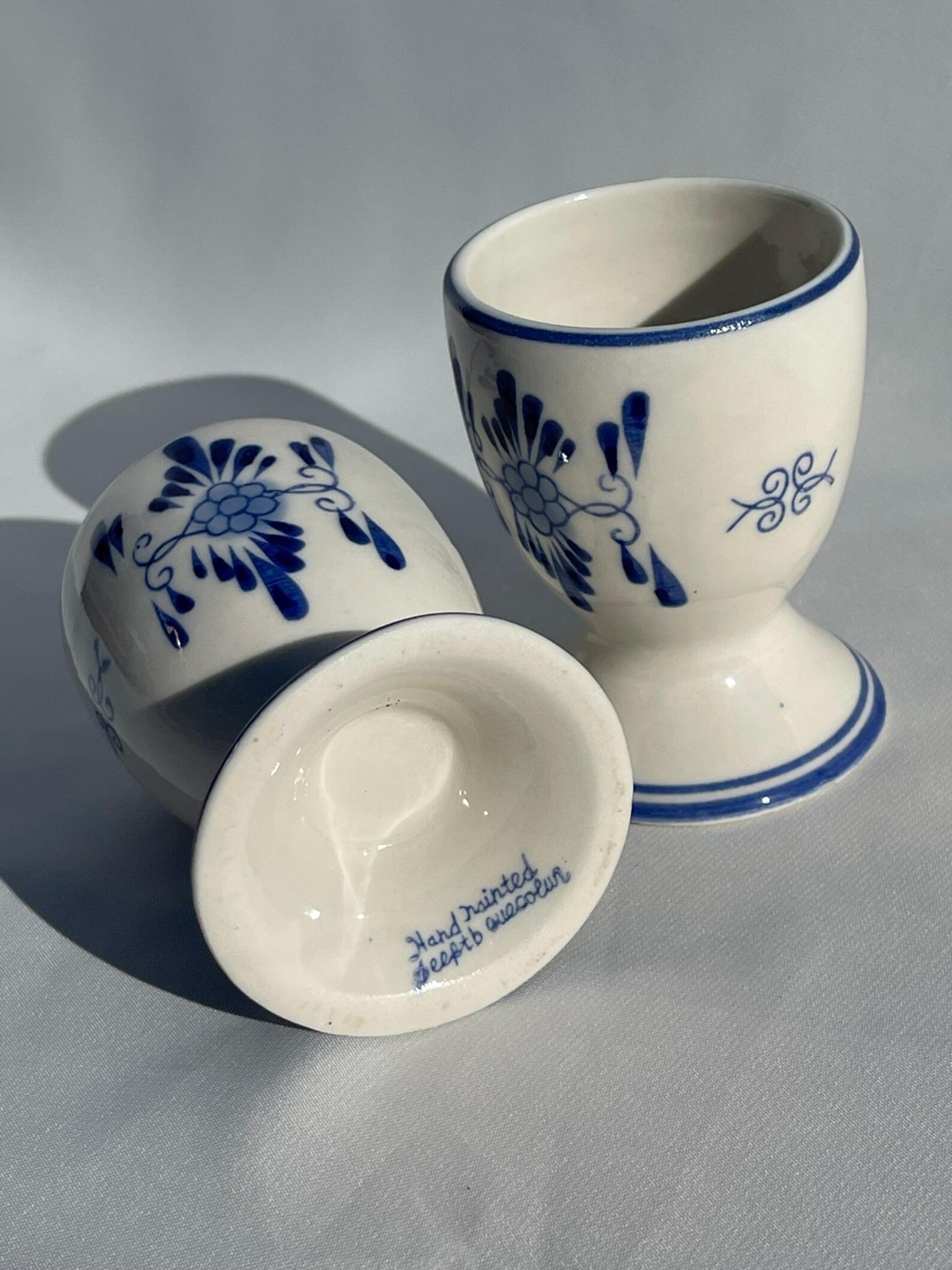 Delft Blue Dutch Porcelain, Handpainted Egg Cups - Etsy