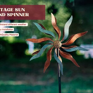 Rustic Wind Spinner, Metal Yard Art, Garden Decoration, Landscape - Etsy