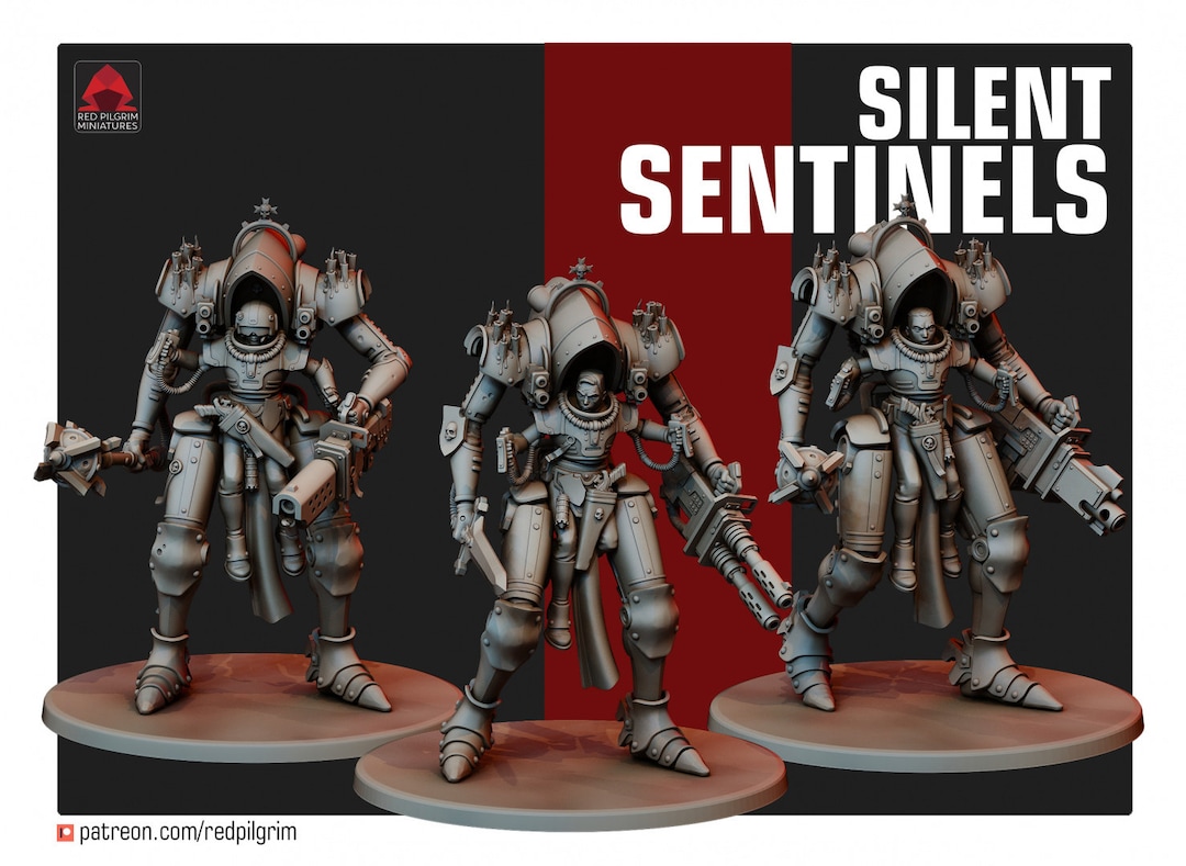 Sister Sentinels (3 Models) + Base(s) by Red Pilgrim Miniatures ...