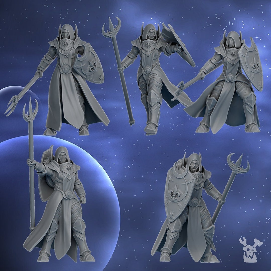 Silver Guard With Spears (set of 5) by Dakkadakka Miniatures - Grimdark ...