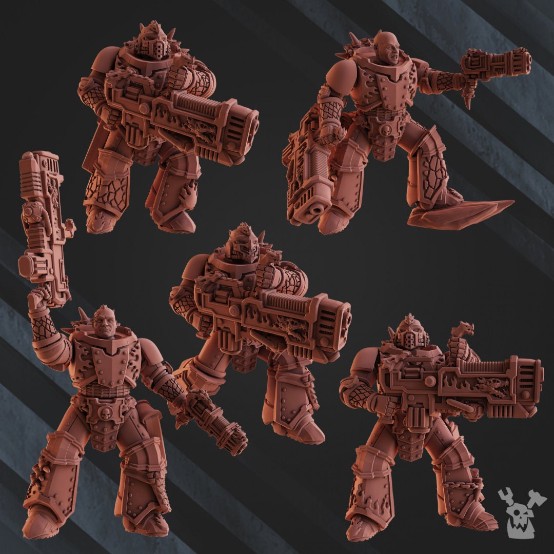 Salamander MAGMA Squad (5 Models) 12K UHD by Dakkadakka Miniatures ...