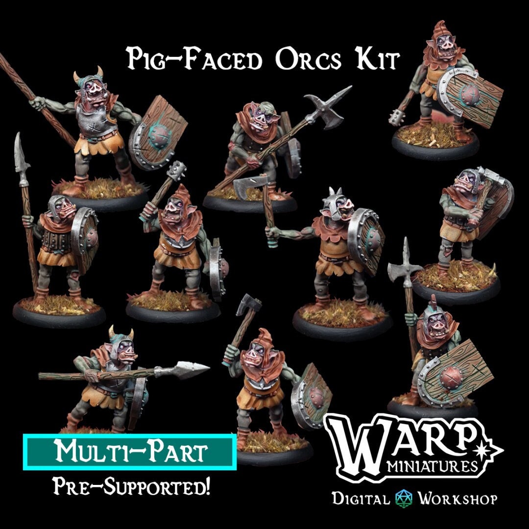 Pig Faced Orcs Kit (set of 5) by Warp Miniatures - Grimdark Fantasy ...