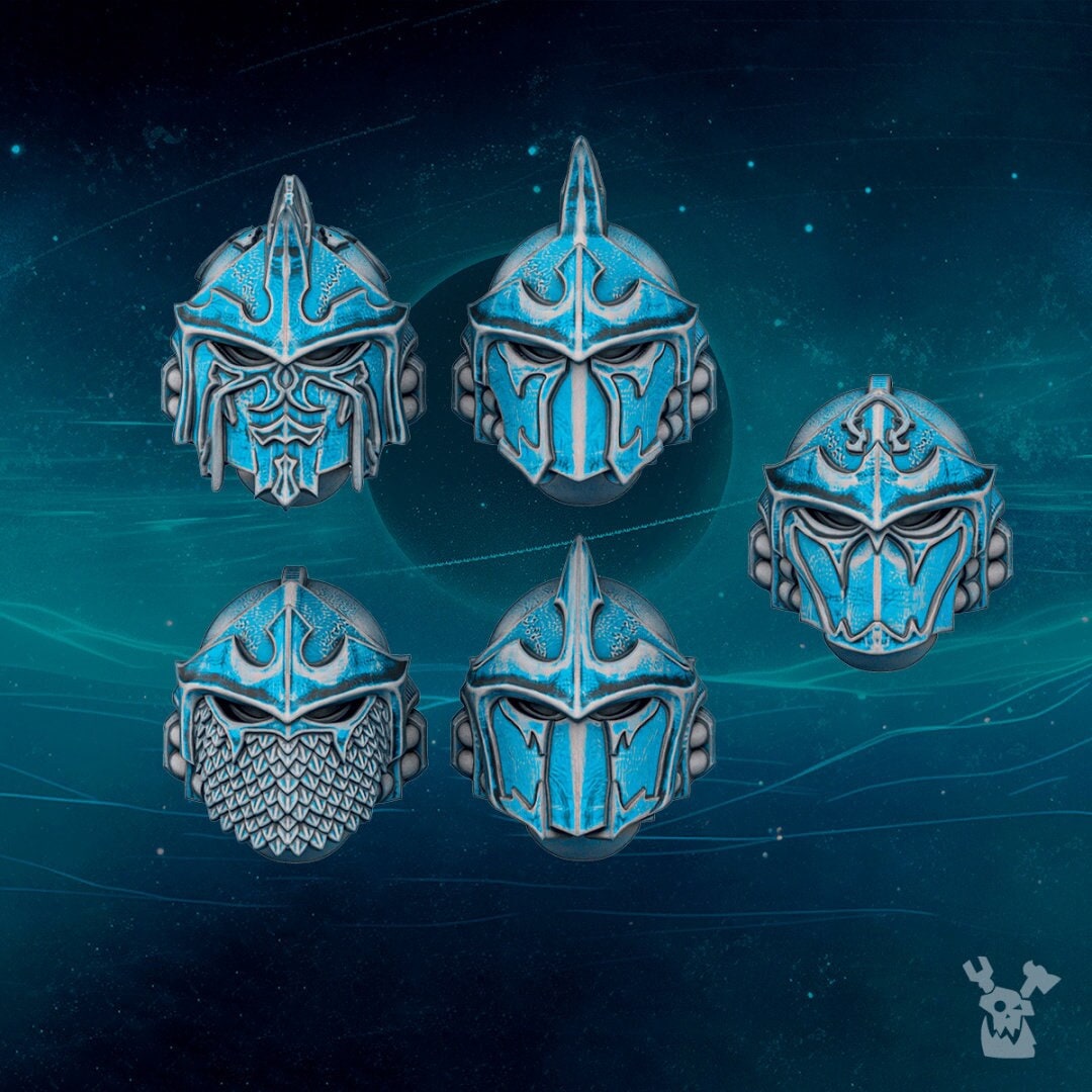 Scylla Legion Heads (set of 5) by Dakdak Miniatures - Grimdark - Etsy