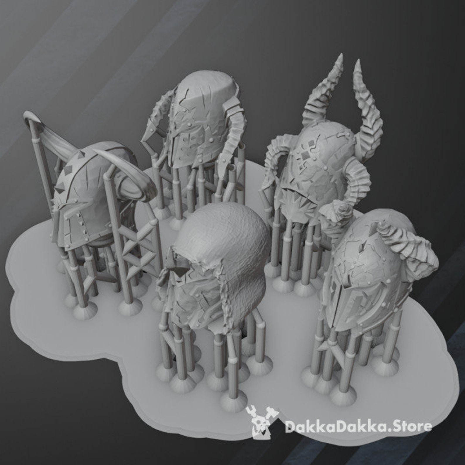 5 Predator Knights Helmets CW (set of 5) by Dakdak Miniatures ...