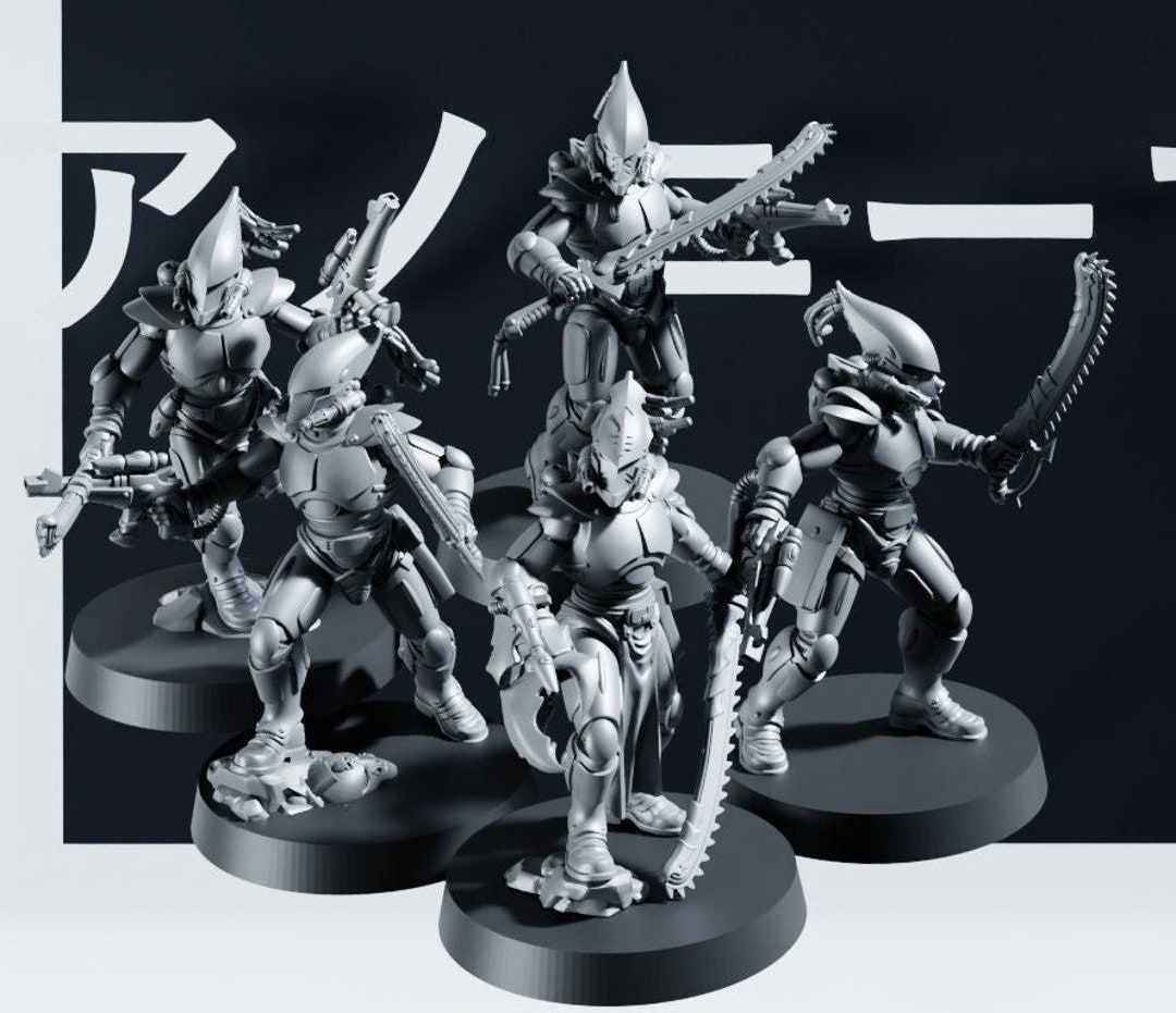 Dust Pythons Squad (set of 5) + Base(s) by アノニーマウス Miniatures - Etsy