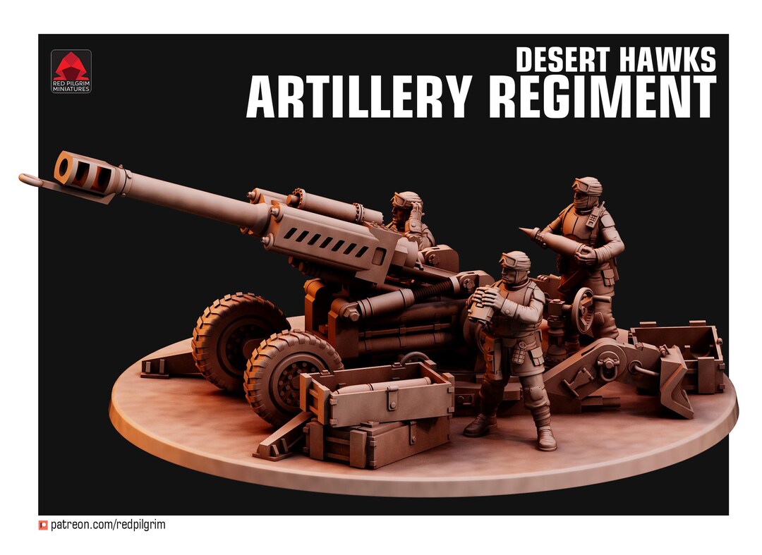 Desert Hawks Artillery Regiment Howitzer + Base(s) by Red Pilgrim ...