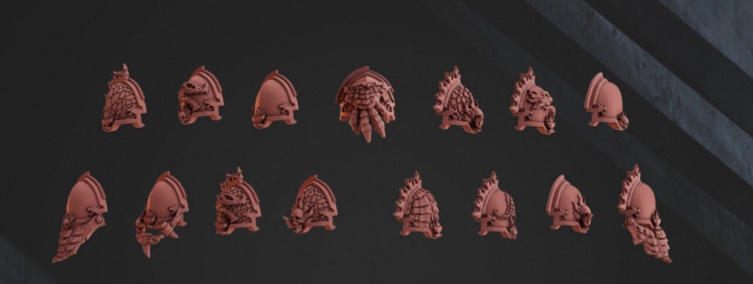 Fire Lizards Shoulderpads Pack (set of 15) by Dakkadakka Miniatures - Etsy