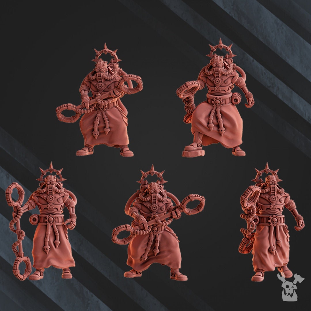 Machine Cult Shock Priests Staffs (5 Models) - | 8K Resin Printed ...