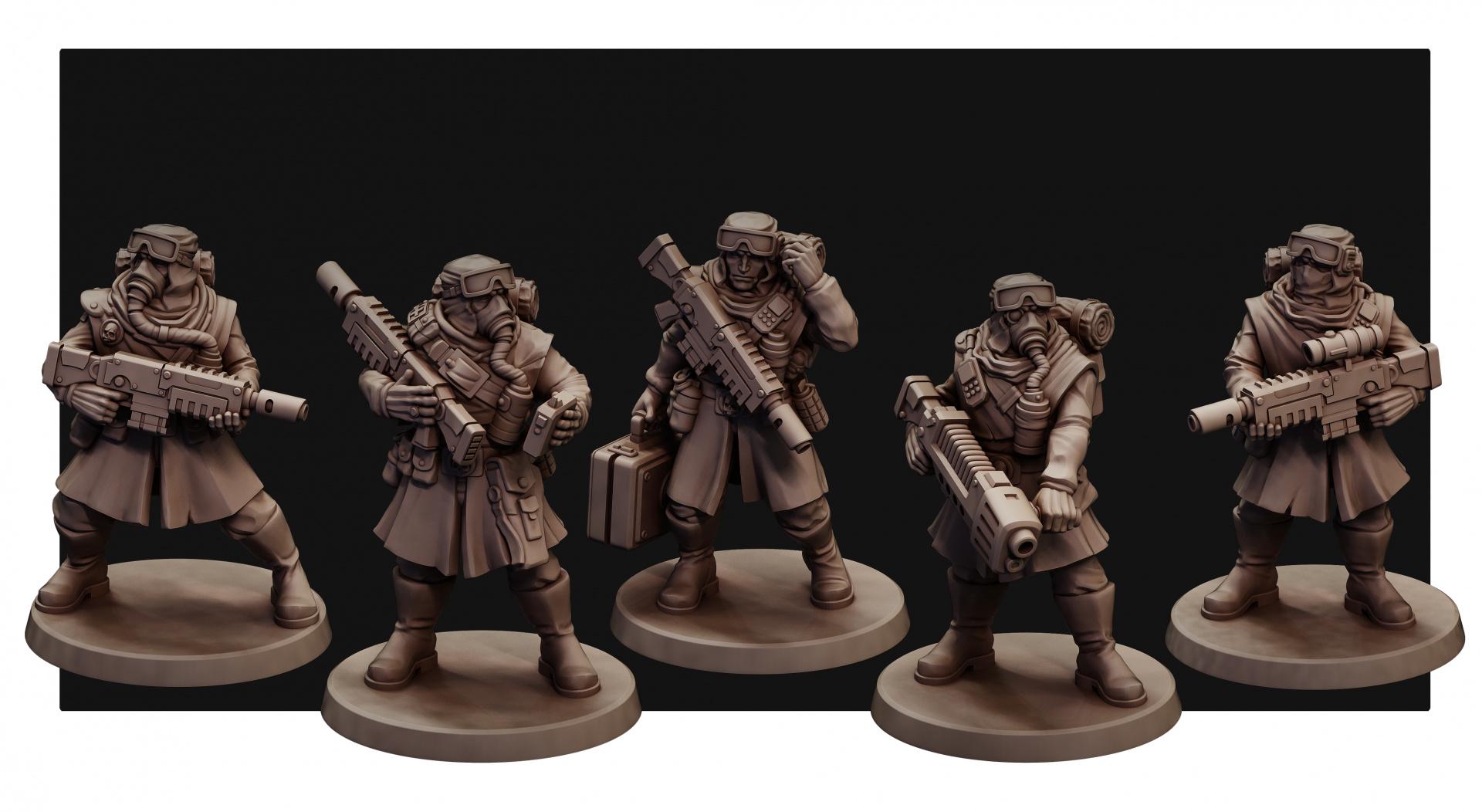 Desert Hawks Recon Team (5 Models) + Base(s) by Red Pilgrim Miniatures ...
