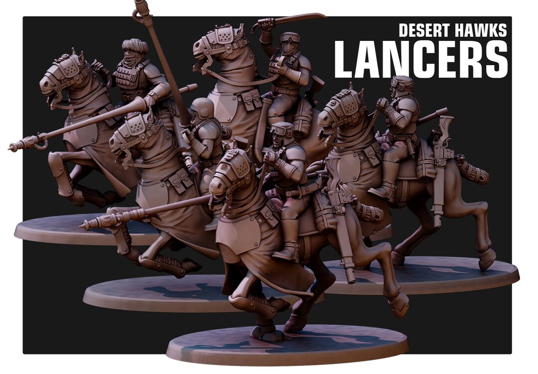 Desert Hawks Lancers (5 Models) + Base(s) by Red Pilgrim Miniatures ...