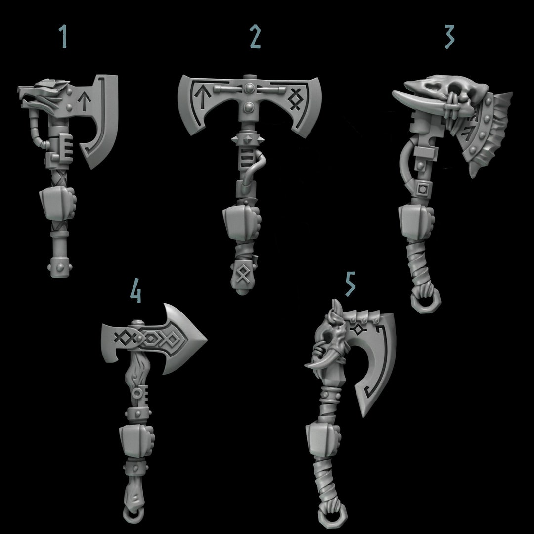 Primal Beasts [axes] Elite Upgrade Kit (set of 5) - | Kitbash | Upgrade ...