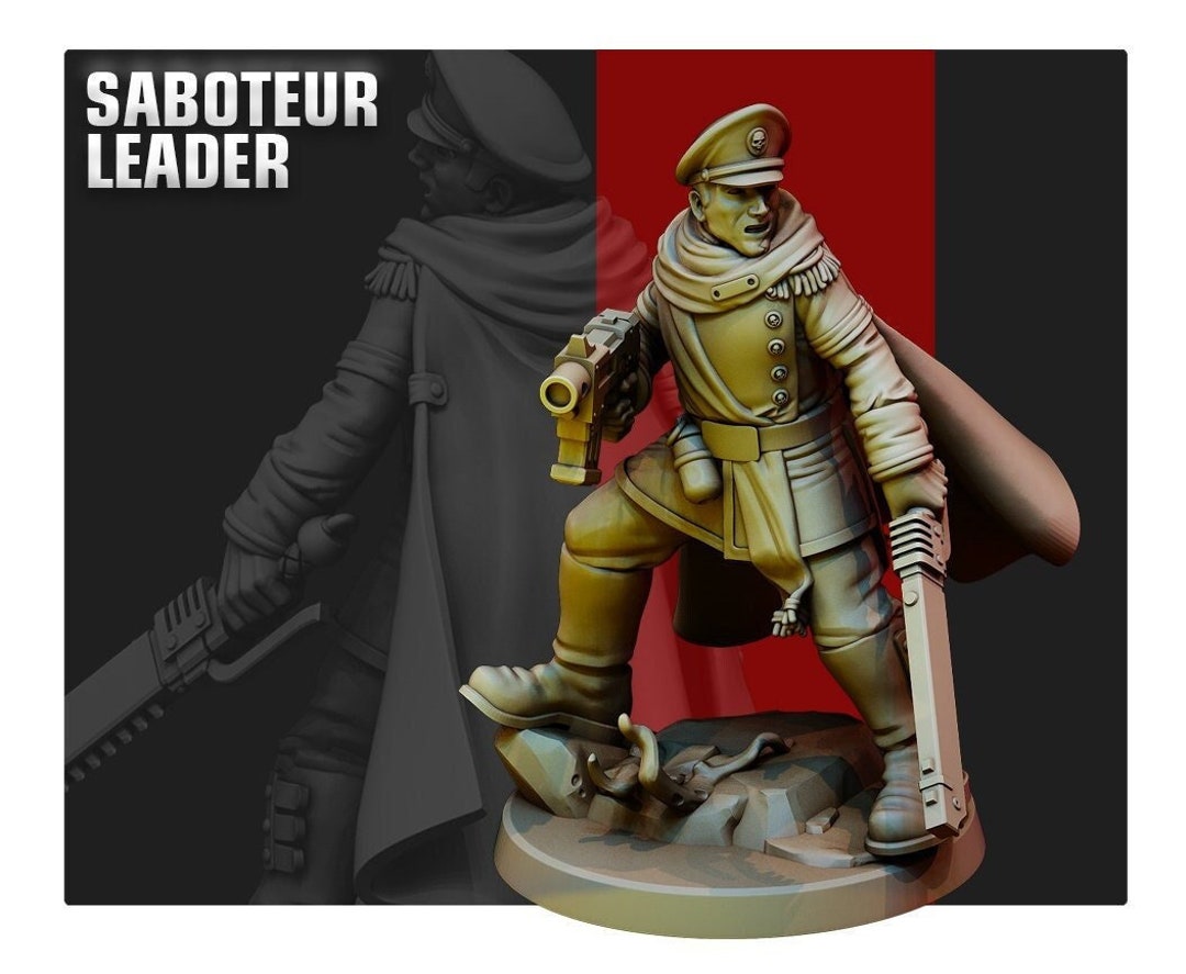 Saboteur Leader + Base(s) by Red Pilgrim Miniatures - | Grimdark Future ...