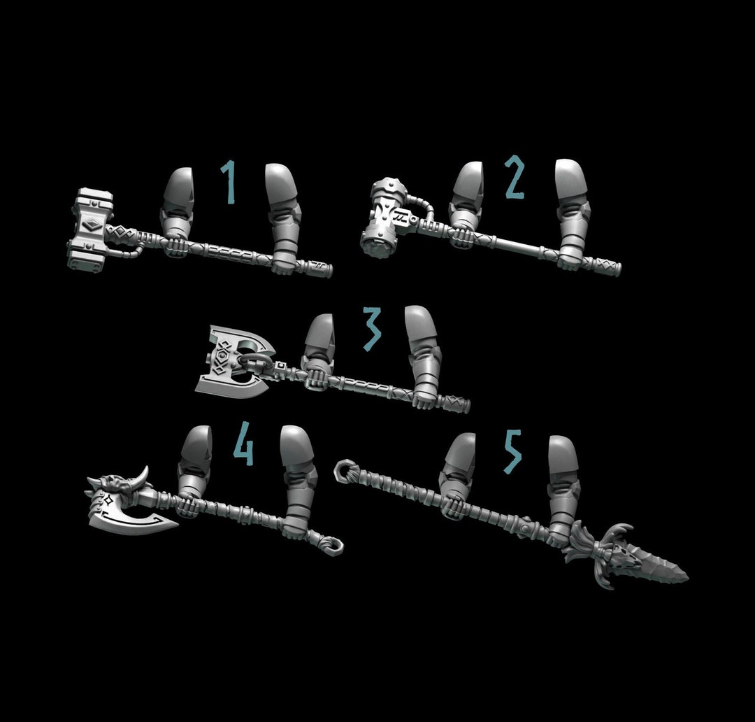 Primal Beasts Wolves [2-handed Melee] Elite Upgrade Kit (set of 5) - | Kitbash | Proxy | Wolf ...