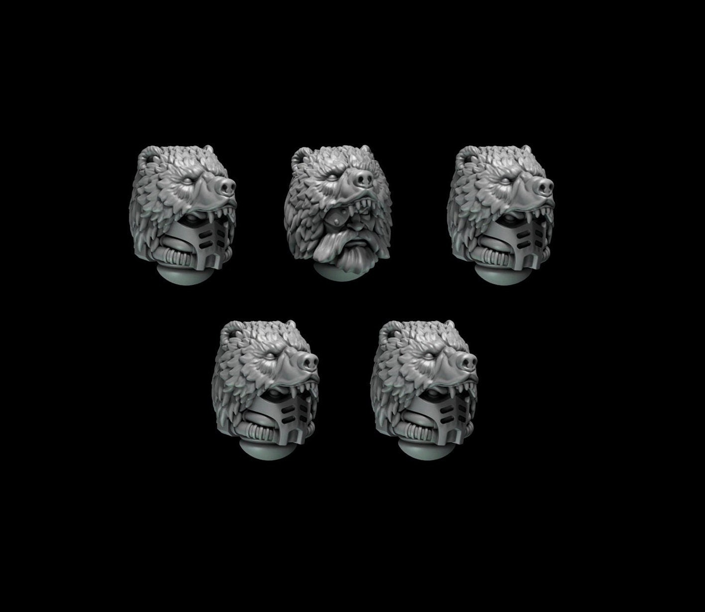 Primal Beasts Bear [heads] Elite Upgrade Kit (set of 5) - | Kitbash ...