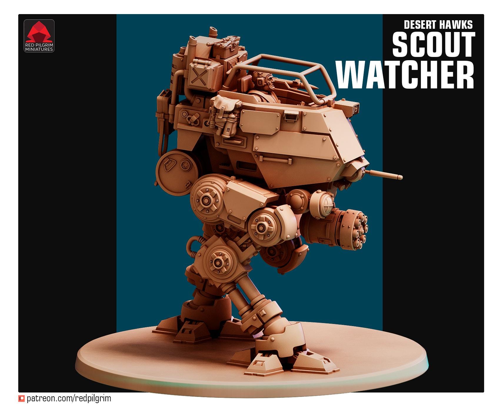 Desert Hawks Scout Watcher + Base(s) by Red Pilgrim Miniatures ...