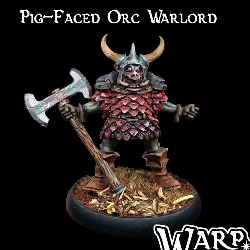 Pig Faced Orc Warlord by Warp Miniatures - | Grimdark Fantasy ...