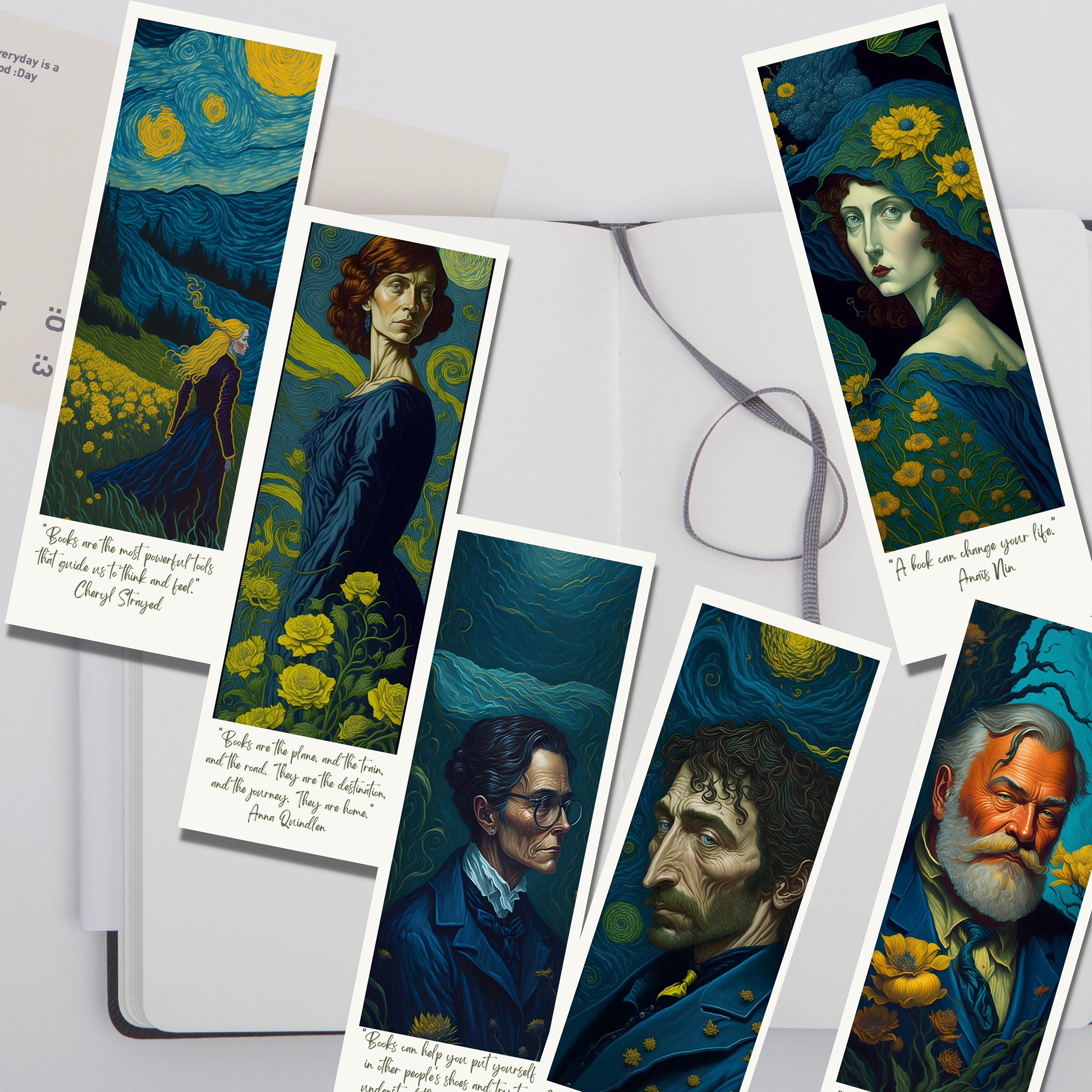 Vincent Van Gogh Style Bookmarks With 10 Famous Writers' Words ...