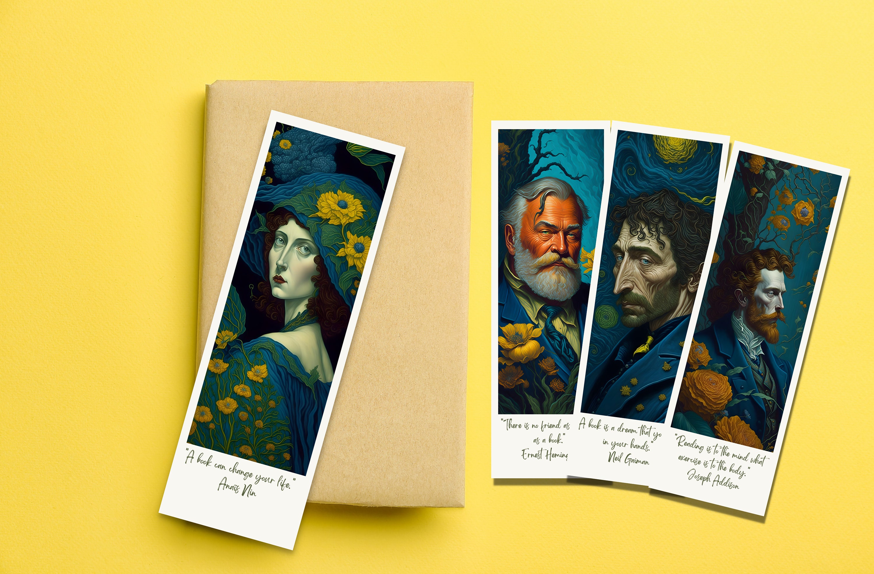 Vincent Van Gogh Style Bookmarks With 10 Famous Writers' Words ...