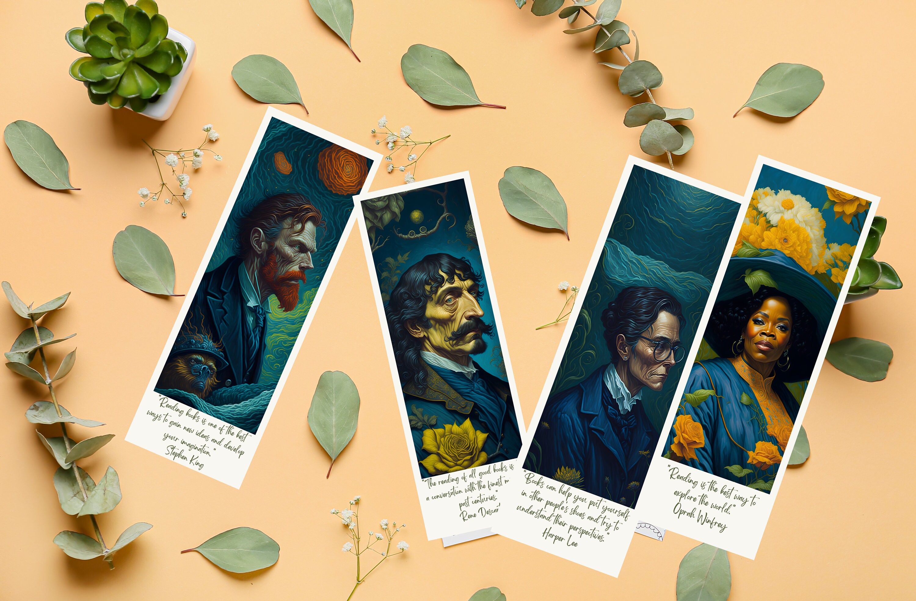Vincent Van Gogh Style Bookmarks With 10 Famous Writers' Words ...