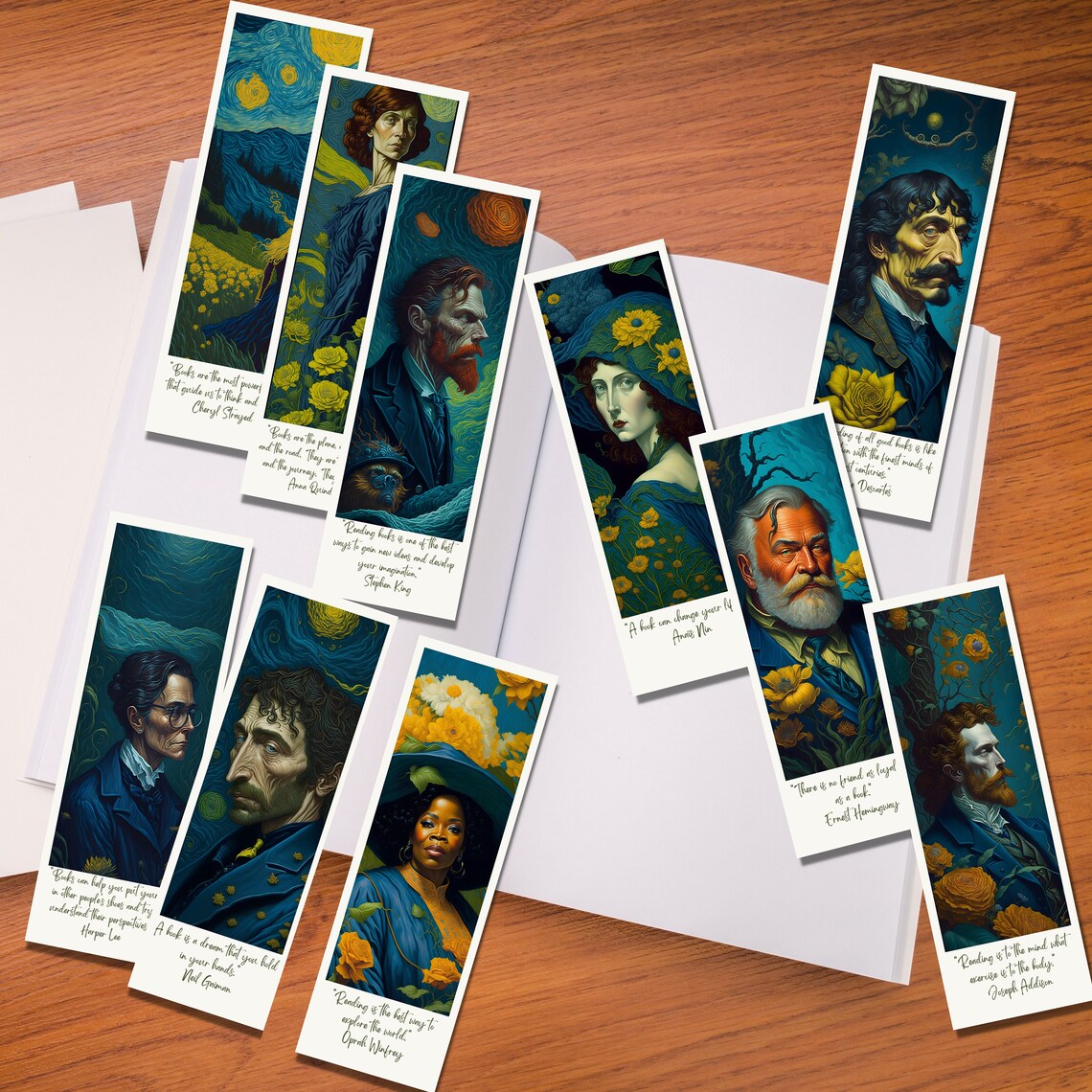 Vincent Van Gogh Style Bookmarks With 10 Famous Writers' Words ...