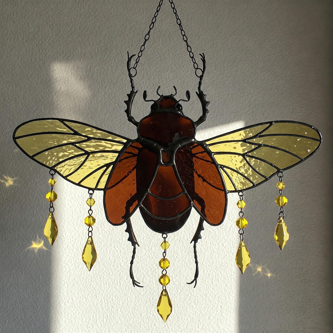 Pattern Beetle Stained Glass, Beetle Stained Glass Suncatcher, DIY ...