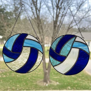 Volleyballsl Stained Glass Pattern, Volleyballs Glass Suncatcher ...