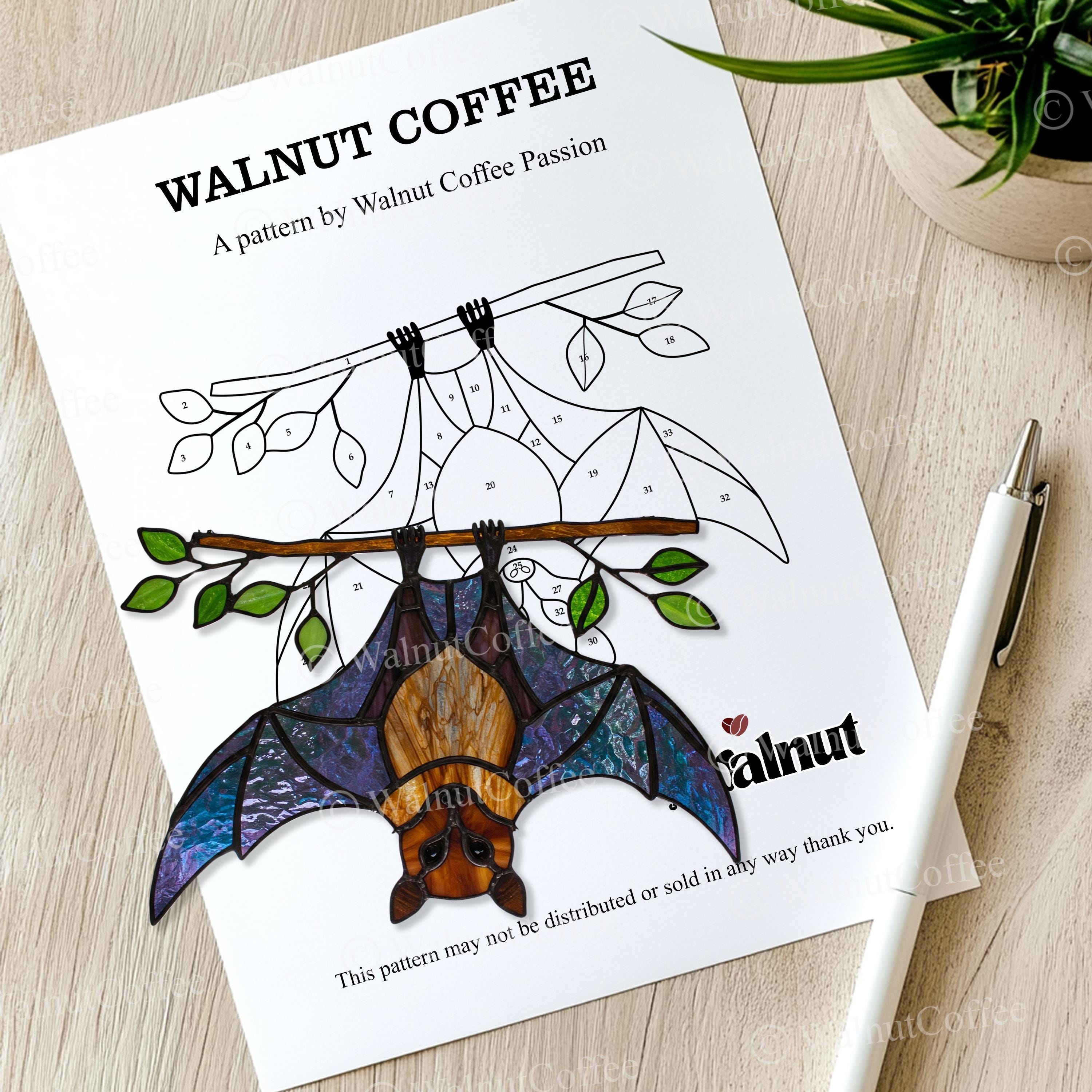 Bat Stained Glass Pattern: Hanging Suncatcher DIY (PDF) - Etsy