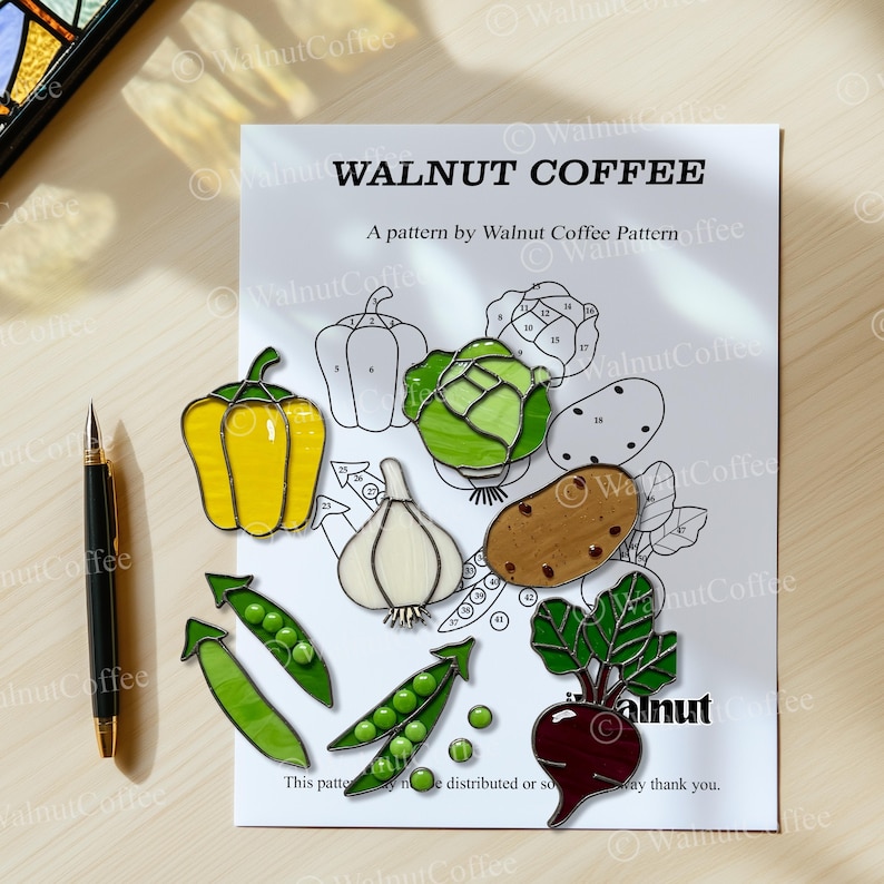 Vegetables Stained Glass Pattern Bundle: DIY Festive Decor (PDF) - Etsy
