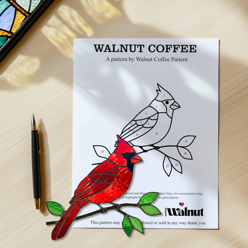 Pattern Red Cardinal Bird Stained Glass, Cardinal Bird Stained Glass ...