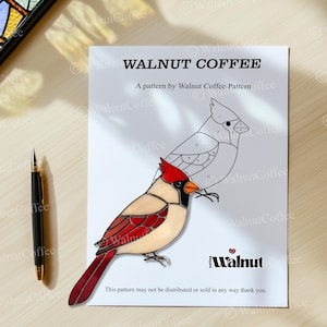 Red Cardinal Stained Glass Suncatcher Pattern (PDF) - Etsy