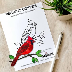 Pattern Red Cardinal Bird Stained Glass, Cardinal Bird Stained Glass ...