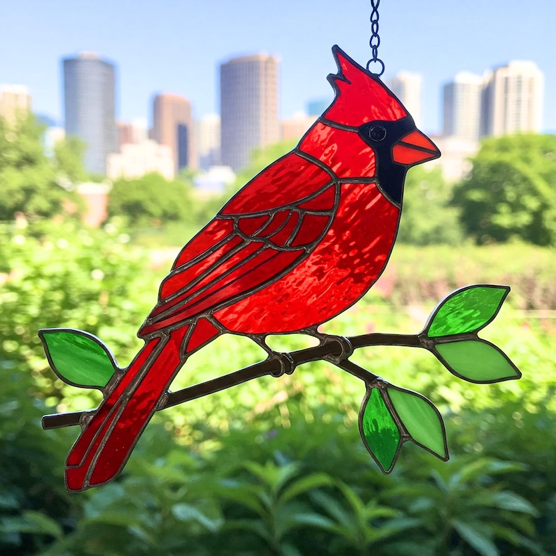 Stained Glass Cardinal Pattern - Etsy